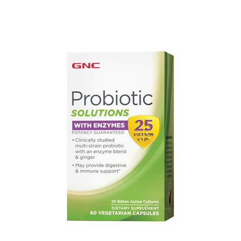 Gnc Probiotic Solutions With Enzymes 25 Billion Cfus 60 Gnc