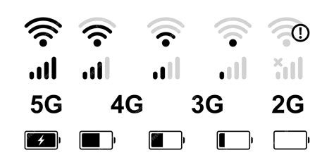 Premium Vector Set Of Phone Interface Icons Mobile Status Bar Level