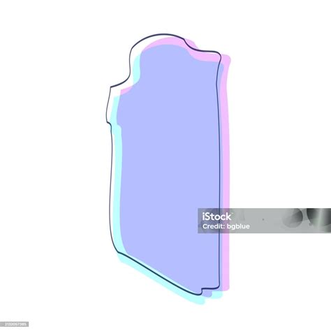 Cyrenaica지도 손으로 그린 검은 색 윤곽선과 보라색 트렌디 한 디자인 0명에 대한 스톡 벡터 아트 및 기타 이미지 0