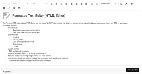 Overview Devextreme Html Editor Codesandbox