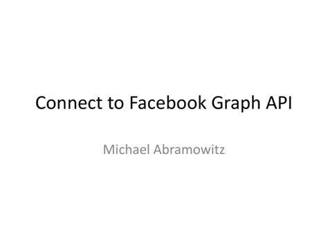 Connect To Facebook Graph API