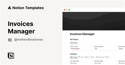 Invoices Manager Template Notion Marketplace
