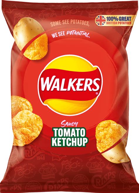 Walkers Tomato Ketchup Crisps X 6 Jolly Grub