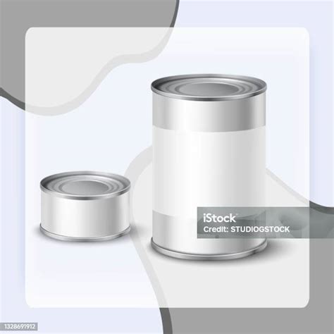 금속 주석은 식품 보존 격리 벡터를 위한 빈 흰색 라벨로 설정할 수 있습니다 0명에 대한 스톡 벡터 아트 및 기타 이미지 0명 3차원 형태 개념 Istock