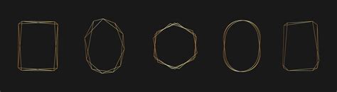 Set Of Golden Vector Frames For Invitations Luxury Decor In Art Deco Style Abstract Geometric