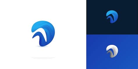 편지 V 모양 현대 초기 V 로고 디자인 물결 로고 또는 아이콘 추상 블루 웨이브 로고 프리미엄 벡터