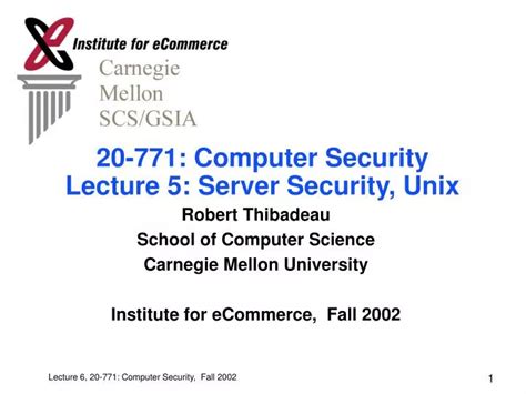 Ppt 20 771 Computer Security Lecture 5 Server Security Unix Powerpoint Presentation Id