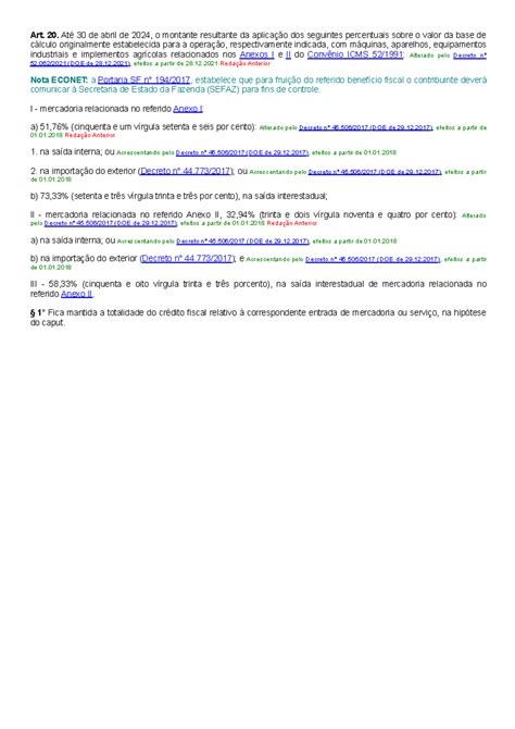 Prorrogacao Do Conv 52 Art 20 Até 30 De Abril De 2024 O Montante Resultante Da Aplicação