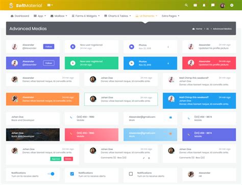 Soft Material Horizontal Nav Bootstrap Admin Templates