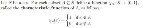 Solved Let S Be A Set For Each Subset AS Define A Function Chegg Com