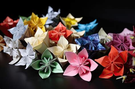 Coleção de flores de origami com instruções de como fazer cada uma