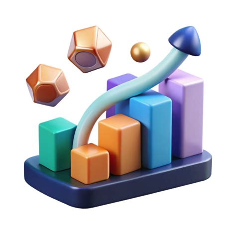 Growth Chart Upward Trend Data Visualization 3d Render 54715758 Png