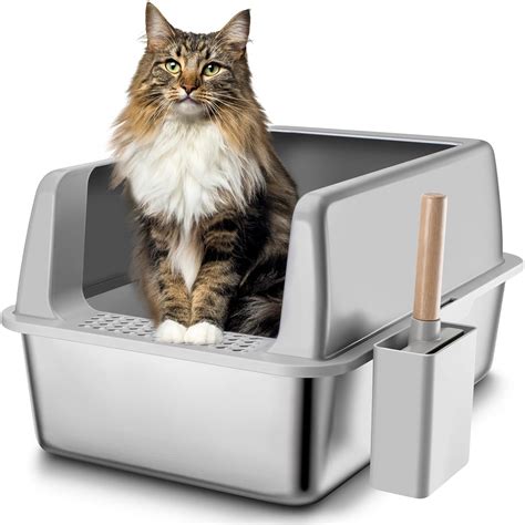 Tucker Murphy Pet™ Stainless Steel Litter Box With Lid Xl Extra Large