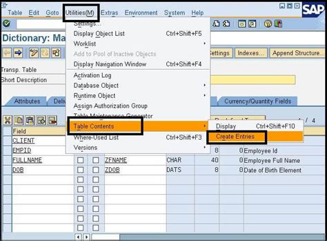 Table Creation In Abap Tpoint Tech