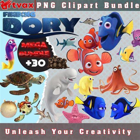 Finding Dory Png Clipart Bundle Digital Underwater Collection Artvax