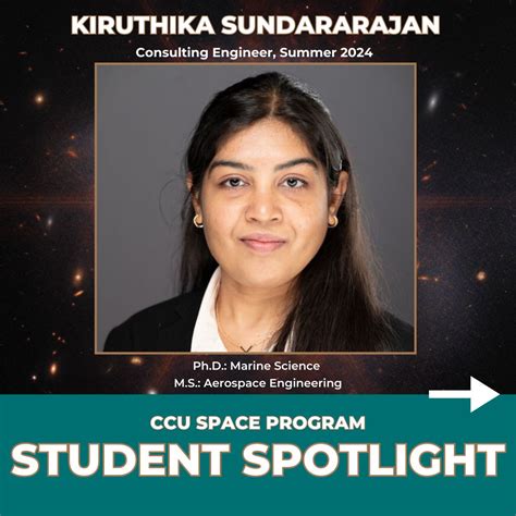 Coastal Carolina University Space Program On Linkedin Meet Kiruthika