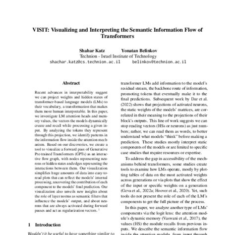 visit visualizing and interpreting the semantic information flow of