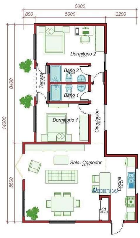 Planos De Casas Con Sus Medidas Reales En Metros Planos De Casas