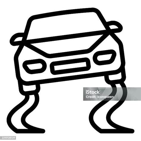 자동차 위험 미끄러운 도로 라인 아이콘 보험 이벤트 라인 솔리드 아이콘 자동차 흰색 배경 스타일 모바일 또는 디자인에 높은 위험 표지판을 미끄러지는 검은색에 대한 스톡 벡터