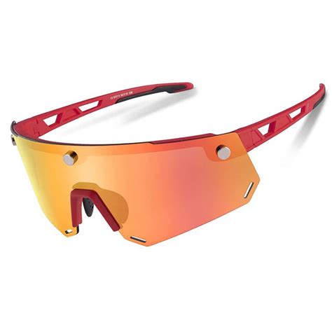 Orange Magnetic Frameless Lens Polarized Cycling Glasses