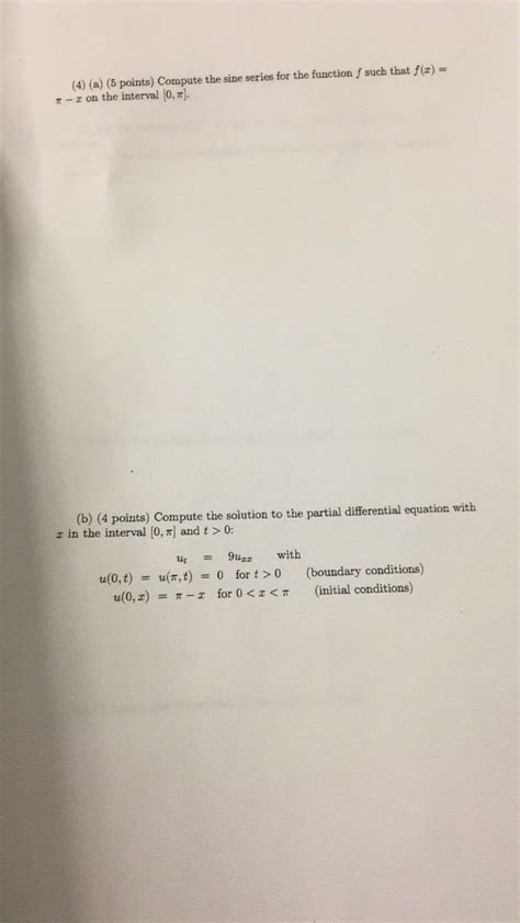 Solved Compute The Sine Series For The Function F Such That Chegg