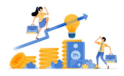 아이디어의 벡터 디자인 최고의 금융 투자를 선택합니다 머니 마켓에 대한 투자를 늘립니다 동전의 계층 더미 일러스트는 웹 사이트