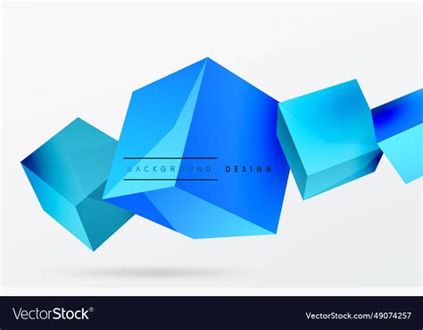 3d Cubes Abstract Background Composition Vector Image