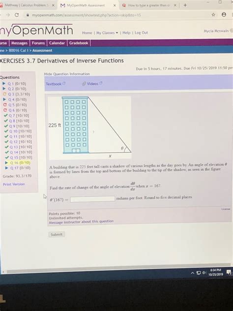 Solved Mathway Calculus Problems X M Myopen Math Assessment