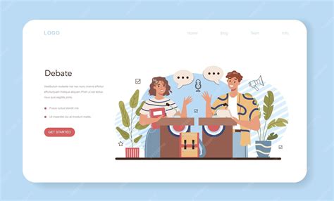 Premium Vector Rhetoric School Class Web Banner Or Landing Page