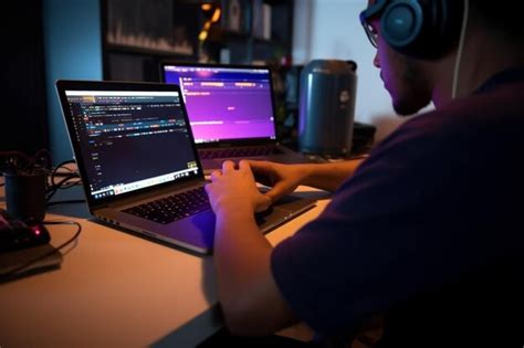 computer programmer working on laptop premium ai generated image