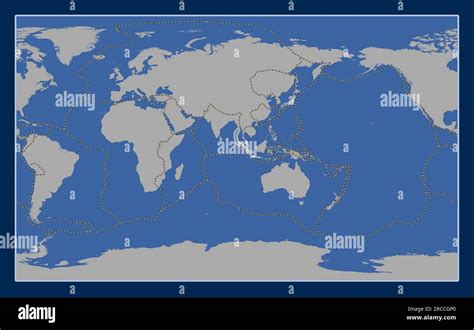 Shape Of The Burma Tectonic Plate On The Solid Contour Map In The Compact Miller Projection
