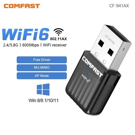 Comfast WiFi 6 อะแดปเตอร USB AX600 ตวรบสญญาณ WiFi 2 4GHz และ 5 8GHz USB WiFi Dongle 802 11ax