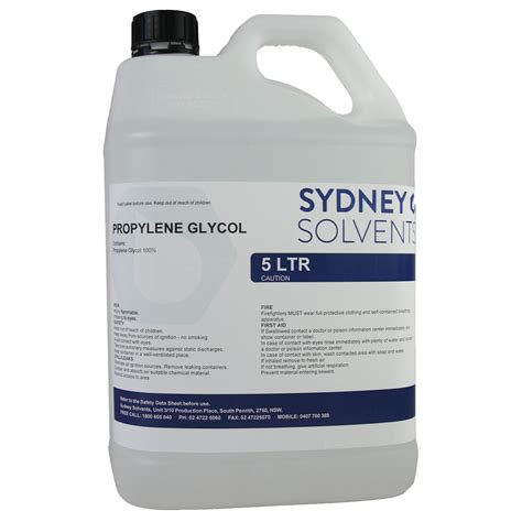 Propylene Glycol Usp Food Grade 5 Litre Sydney Solvents