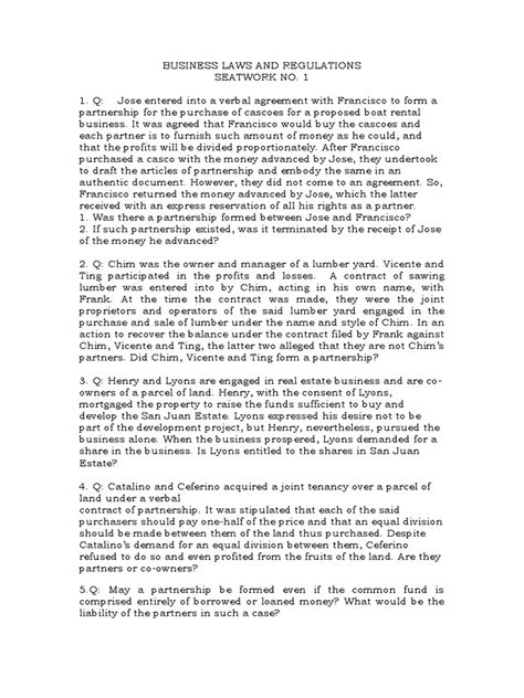 seatwork no 1 pdf partnership loans