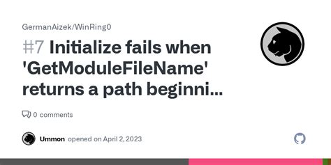 initialize fails when getmodulefilename returns a path beginning with