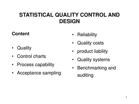Ppt Statistical Quality Control And Design Powerpoint Presentation Free Download Id6621858