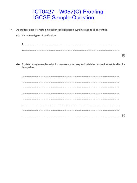 Igcse Ict Proofing Technique Theory Question Pdf