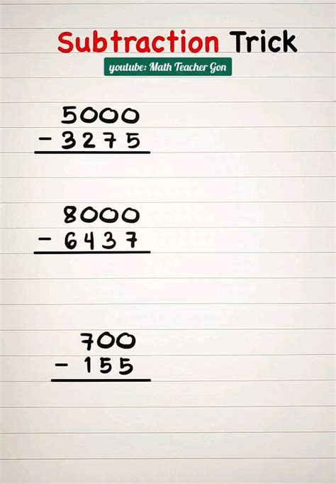 Mastering Subtraction A Fun And Easy Trick