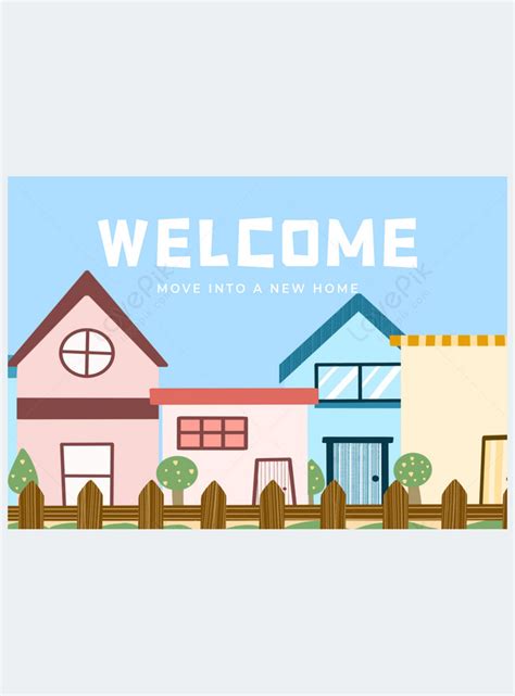 Welcome Card Onboarding Cartoon Blue Template Template Imagepicture Free Download 466870725