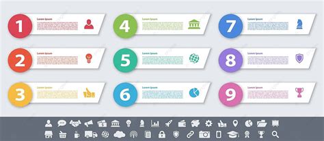 Infographic Design Business Concept With 9 Steps Website Statistics