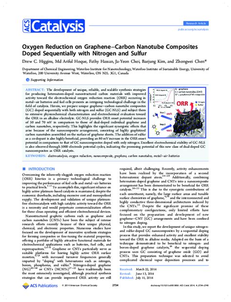 Pdf Oxygen Reduction On Graphenecarbon Nanotube Composites Doped Sequentially With Nitrogen