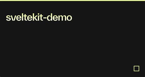 Sveltekit Demo Codesandbox