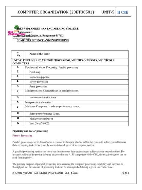 unit 5 computer organization notes pdf