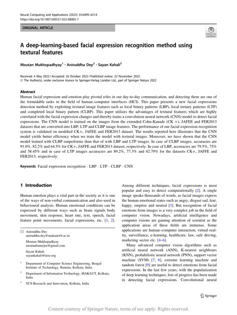 A Deep Learning Based Facial Expression Recognition Method Using