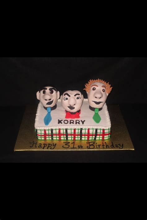 Three Stooges Buttercream Cake Heads Sculpted From Ricecrispy Treats Covered On Fondant