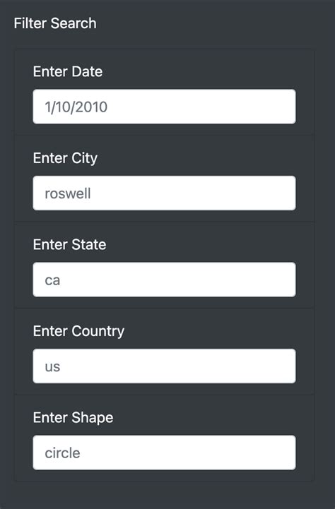 Github Taimuri99ufos Ufo Sightings With Javascript
