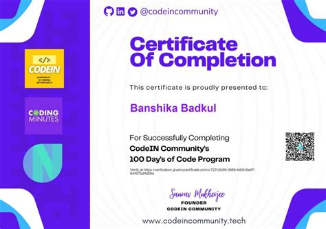 Banshika Badkul On Linkedin Connections Certificateofcompletion Codeincommunity