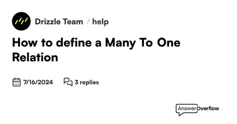 How To Define A Many To One Relation Drizzle Team
