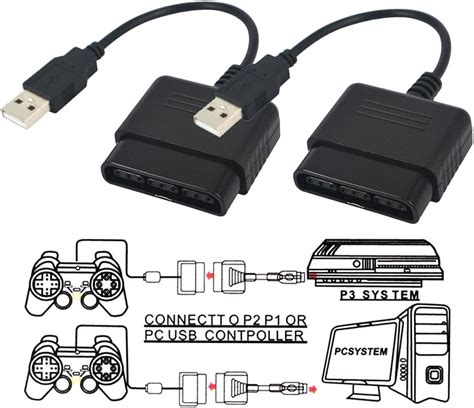 TraderPlus PS2 To PS3 Controller Adapter PlayStation 2 Controller To USB Adapter For PC Or