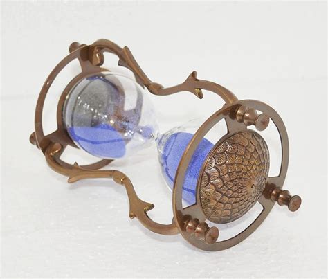 Zig Zag Antique Timer Vintage Style Brass And Glass Sand Timer Hourglass
